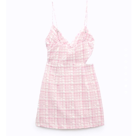 Zara | Dresses | Zara Textured Cut Out Mini Pink Dress Nwt | Poshmark